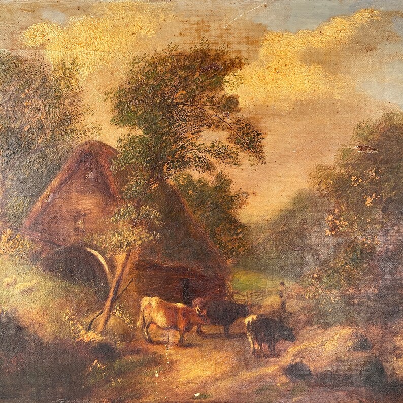 Antique Early Victorian Landscape Oil Painting of Rural Scene - Etsy