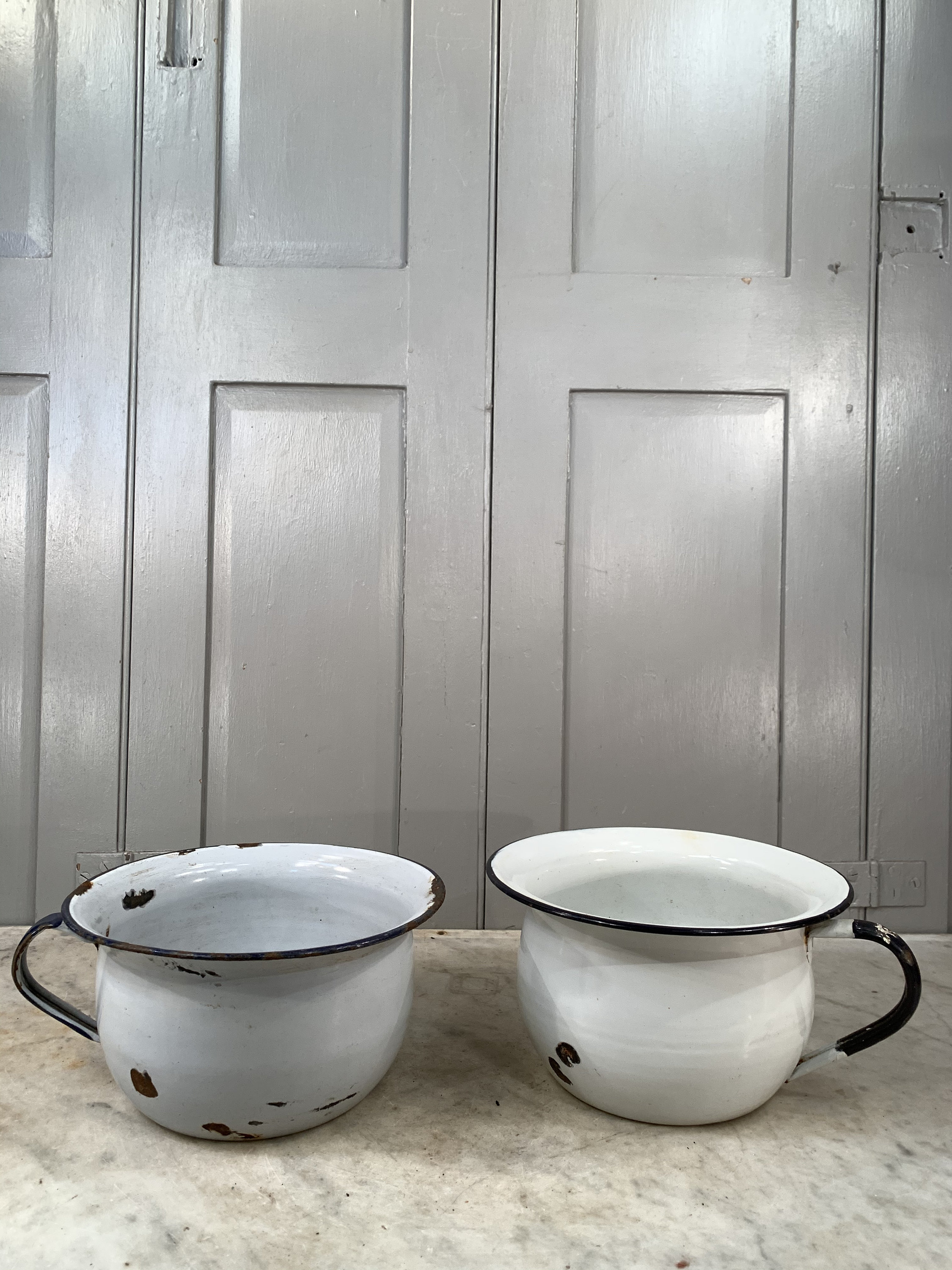 Couple antique vintage shabby enamel potty potties pots or | Etsy
