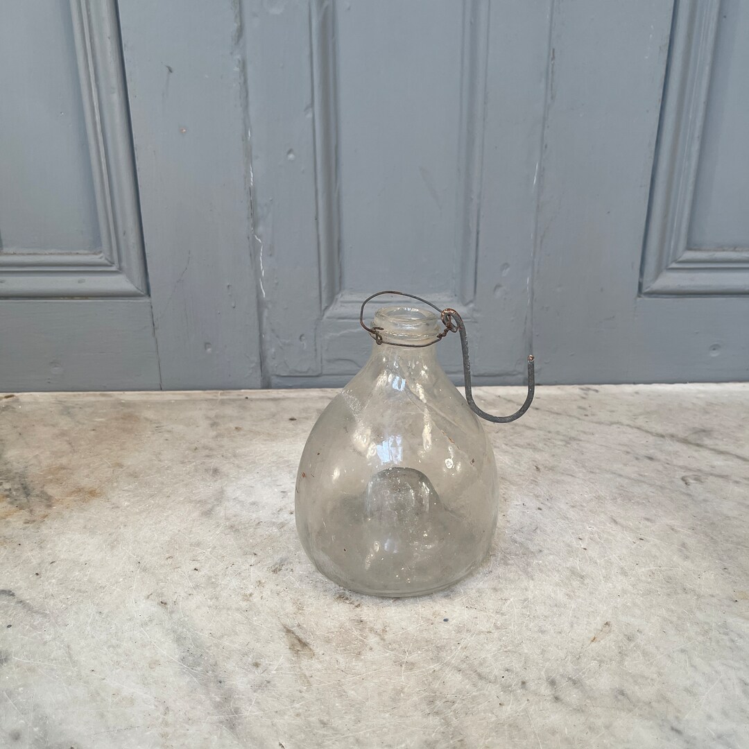 Antique Spanish Large Glass Wasp Trap Fly Catcher With Hook to Hang - Etsy