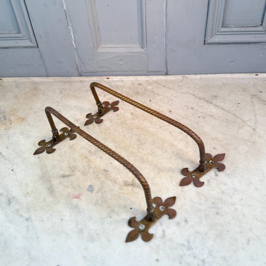 Pair Antique Gothic Brass Rails From Church Pew - Etsy