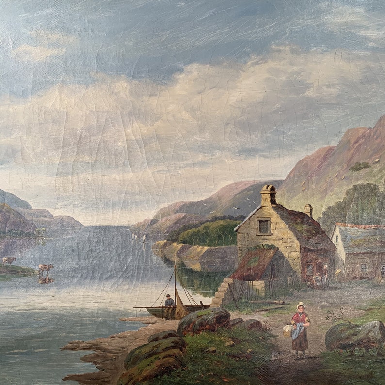 Antique Welsh Landscape Oil Painting Looking Towards Barmouth - Etsy UK