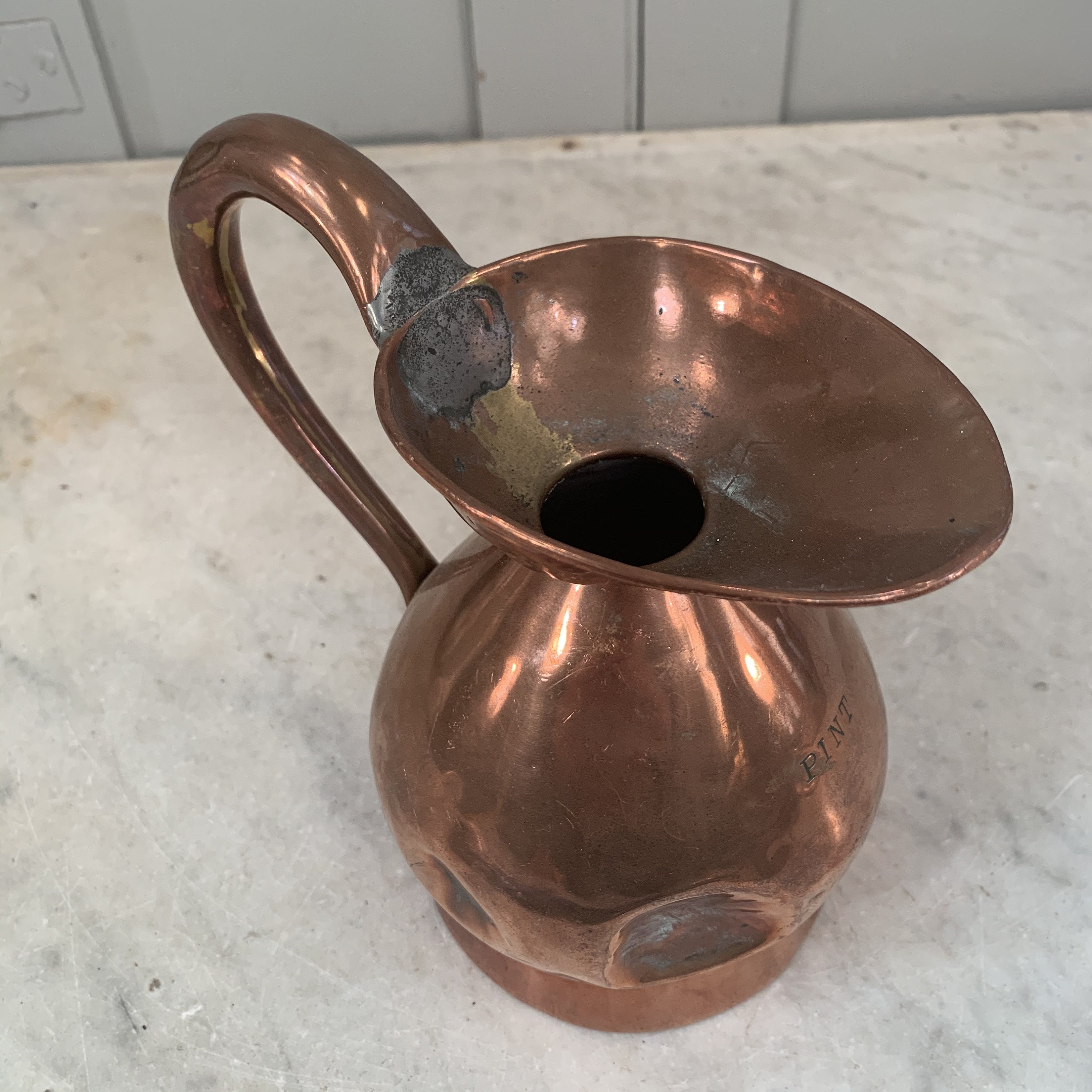 Antique Victorian Copper Pint Measure Jug With Assay Mark VR 1892 - Etsy