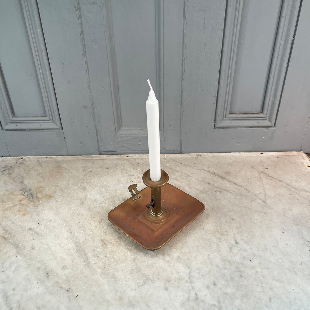 Antique Brass Handheld Parlour Candlestick Holder - Etsy