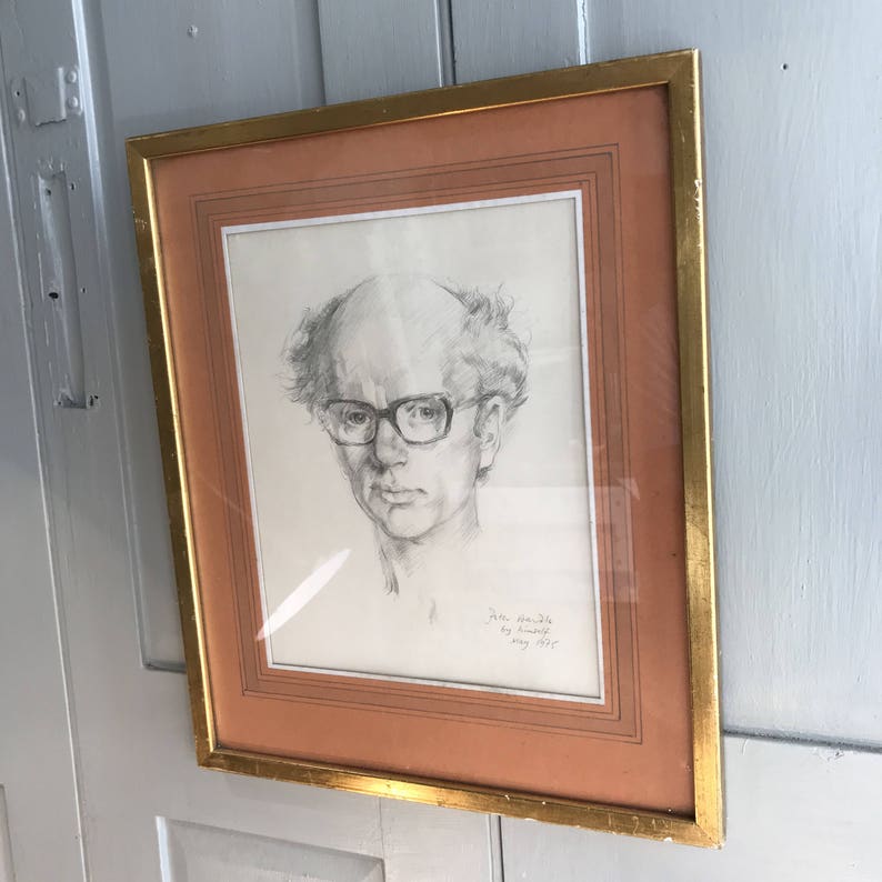 Original Vintage Pencil Drawing Self Portrait of Peter Wardle by ...