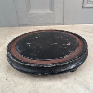 Antique French Wooden Circular Clock Dome Base or Jewellery Display ...