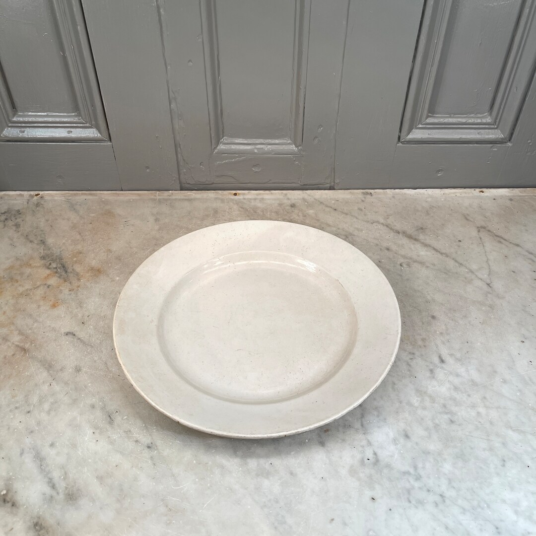 Large Antique French Cream Ceramic Serving Plate Platter by Badonviller ...