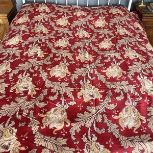 Antique French Large Piece of Red Cotton Floral Fabric - Etsy