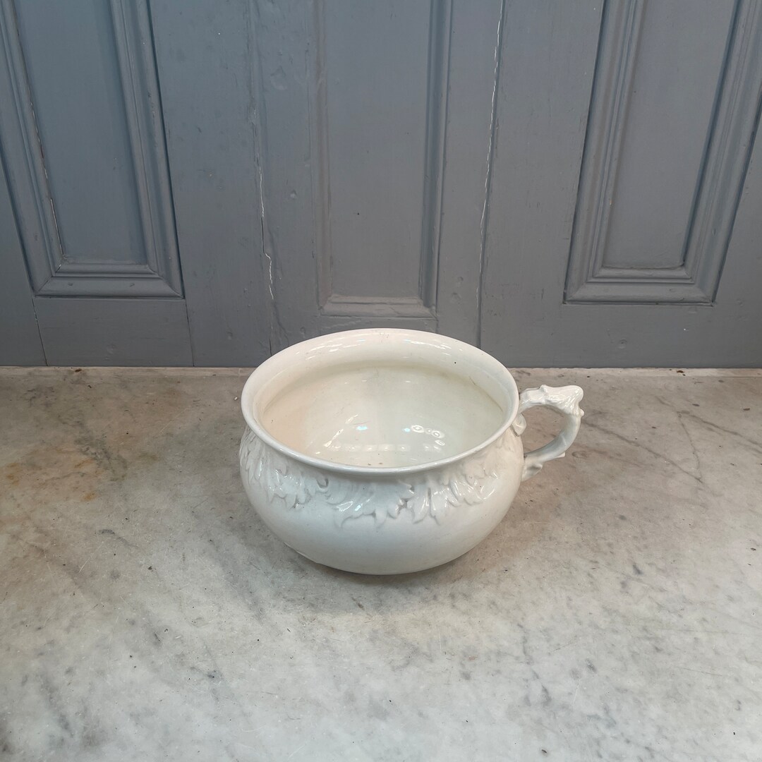 Antique English White Ceramic Potty or Planter - Etsy