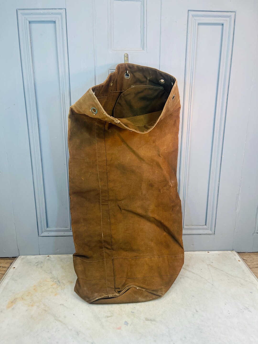 Antique Brown Cotton Canvas Kit Bag Sack - Etsy