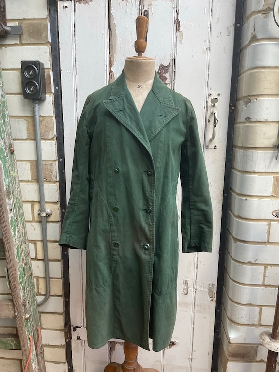 Antique British WW2 green cotton military work chores… - Gem