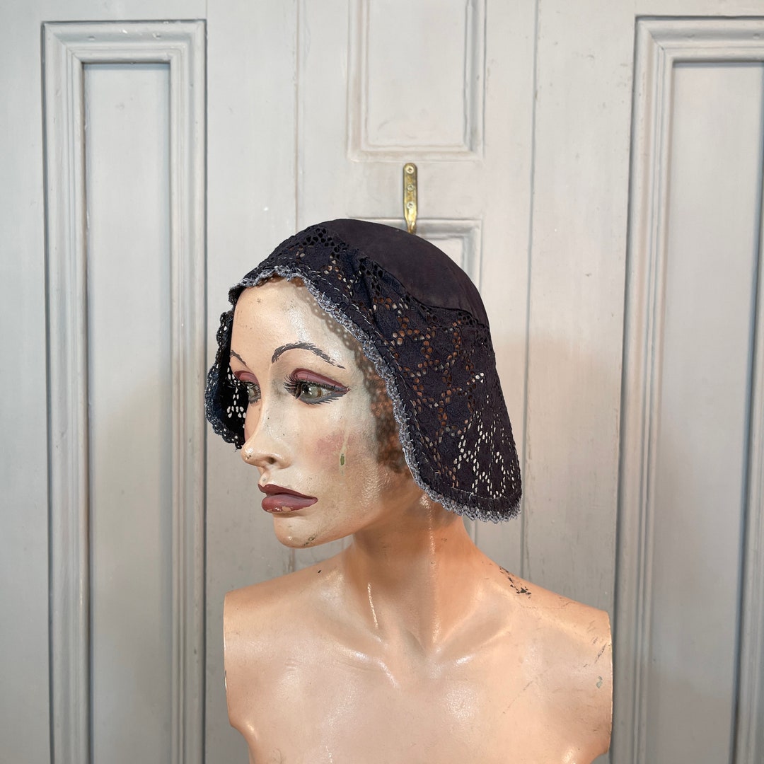 Antique Dutch Handmade Black Cotton Lace Bonnet Hat Size S - Etsy