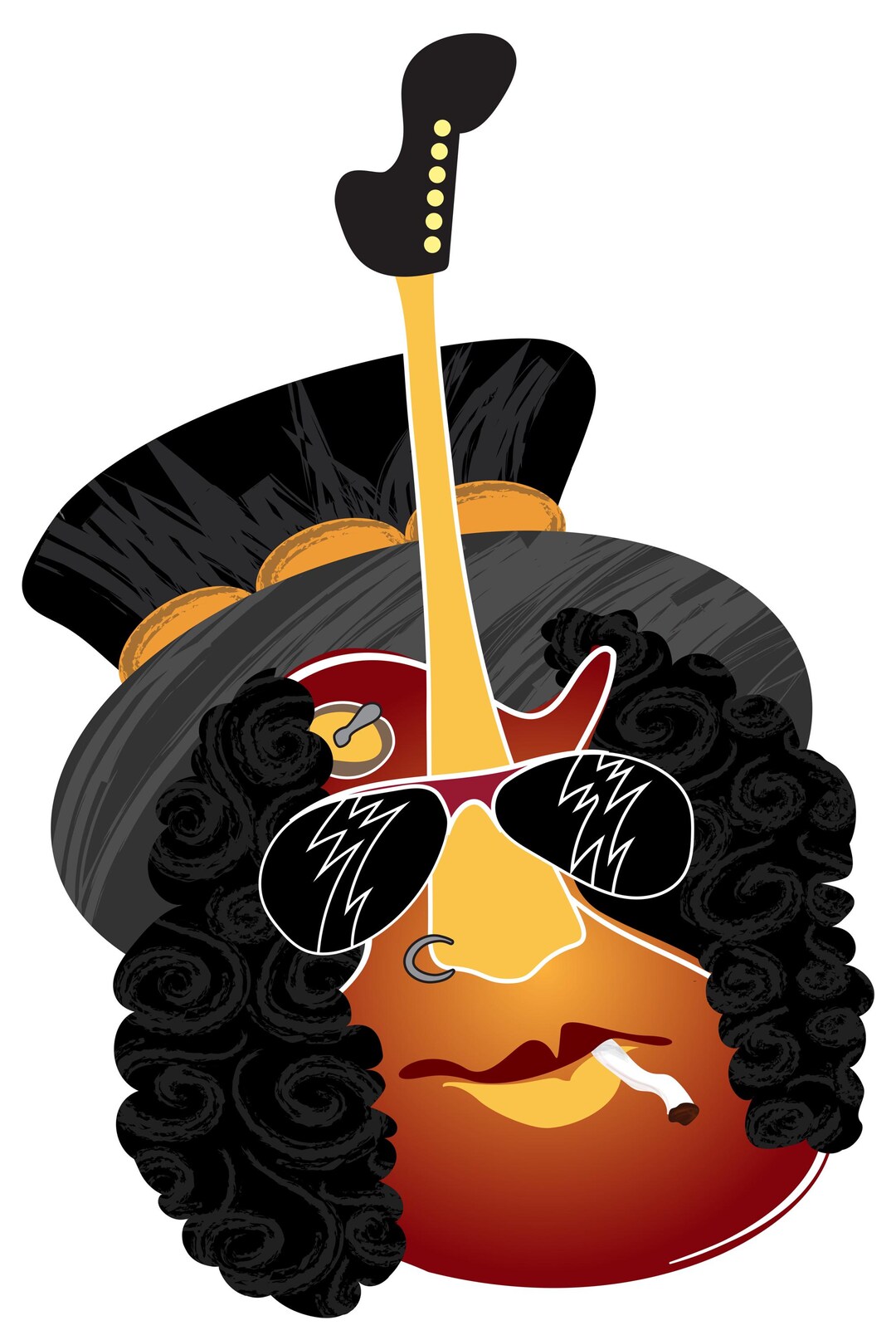 Slash Sticker Guns N'roses Fan Art Rock'n'roll Decor Instant Download ...