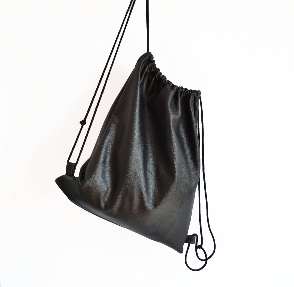 Black Leather Backpack, Supple Leather Bag, Leather Handbag, Leather ...