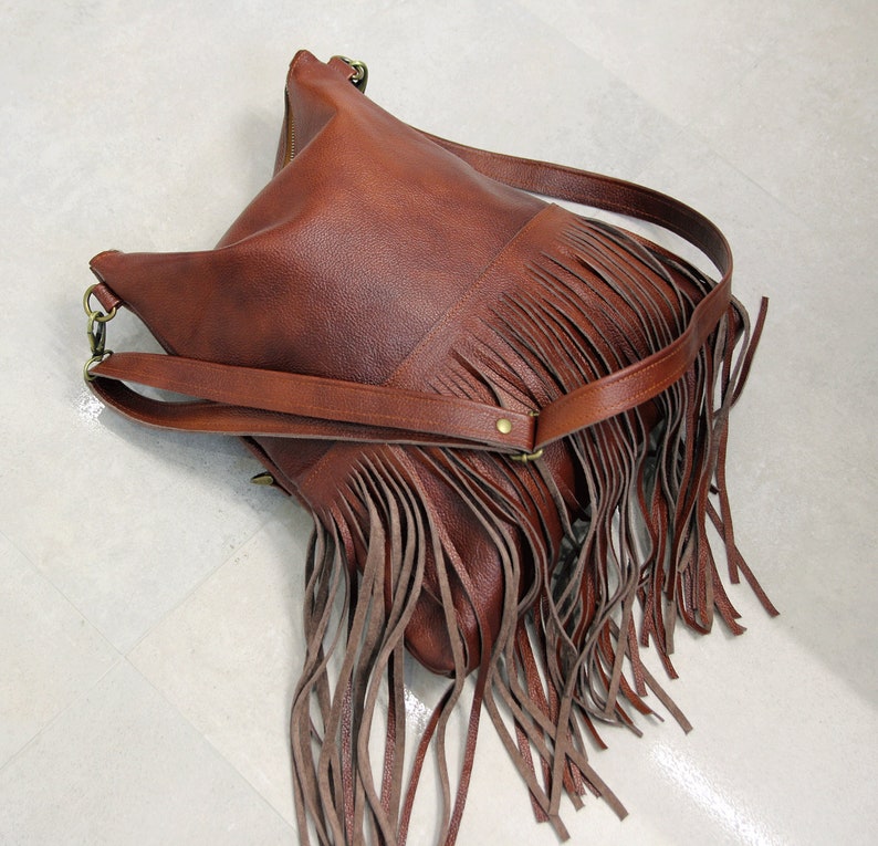 Leather Fringe Bag. Leather Fringe Purse. Fringed Handbag. | Etsy