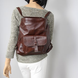 LEATHER BACKPACK PURSE Multi Way Rucksack Convertible Tote Bag ...