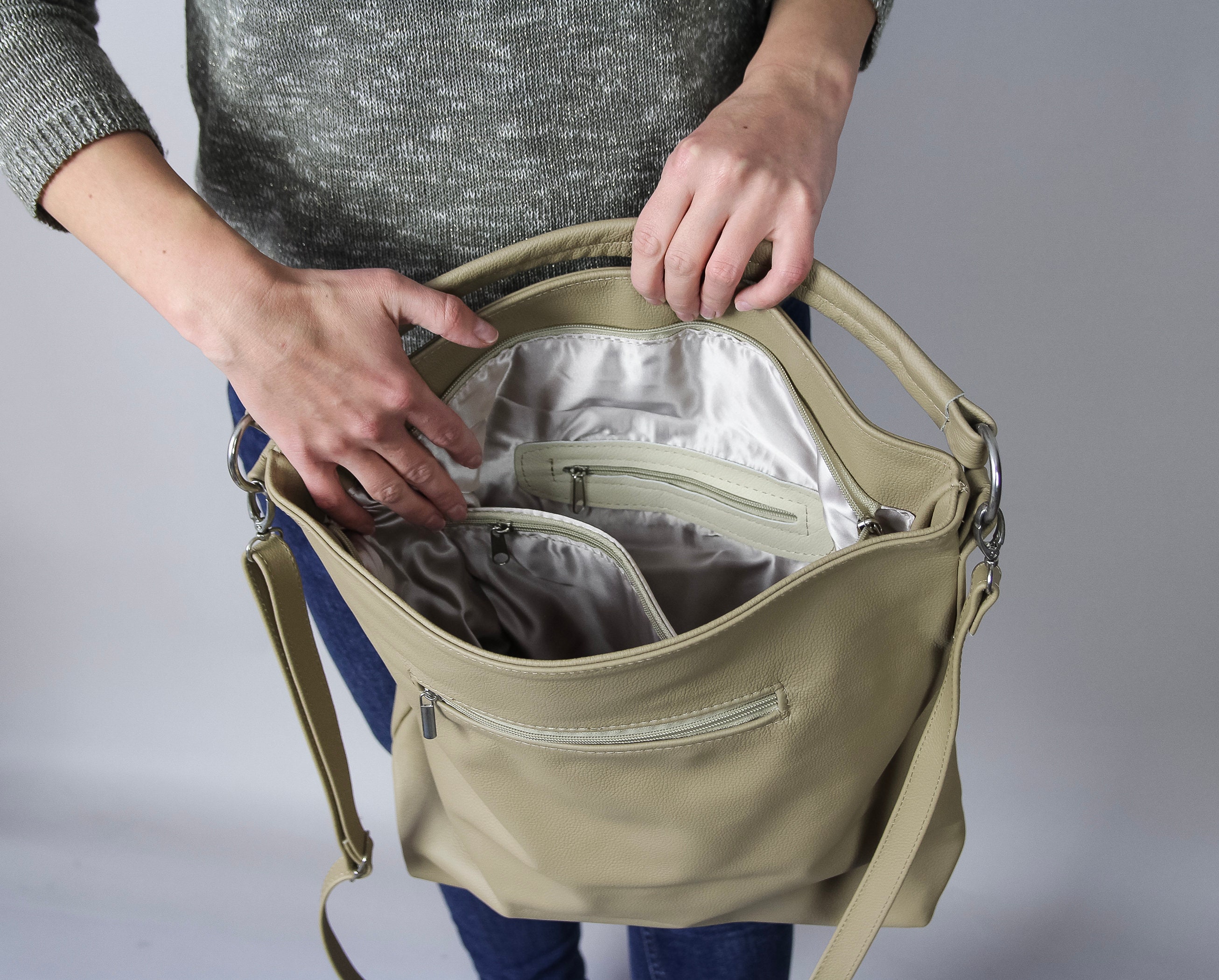 LEATHER Hobo BAG Everyday Shoulder Bag Crossbody Bag Laptop - Etsy