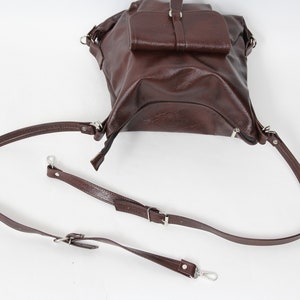 LEATHER BACKPACK PURSE Multi Way Rucksack Convertible Tote Bag ...