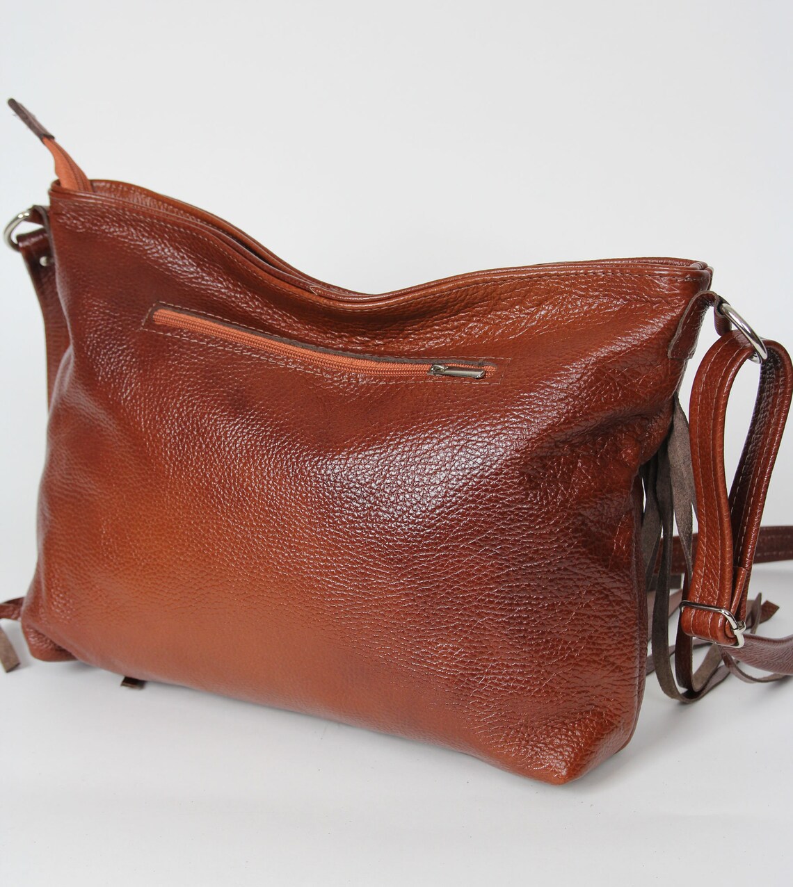 Western Bag Fringe Rustic Bag Leather Purse COGNAC BROWN | Etsy