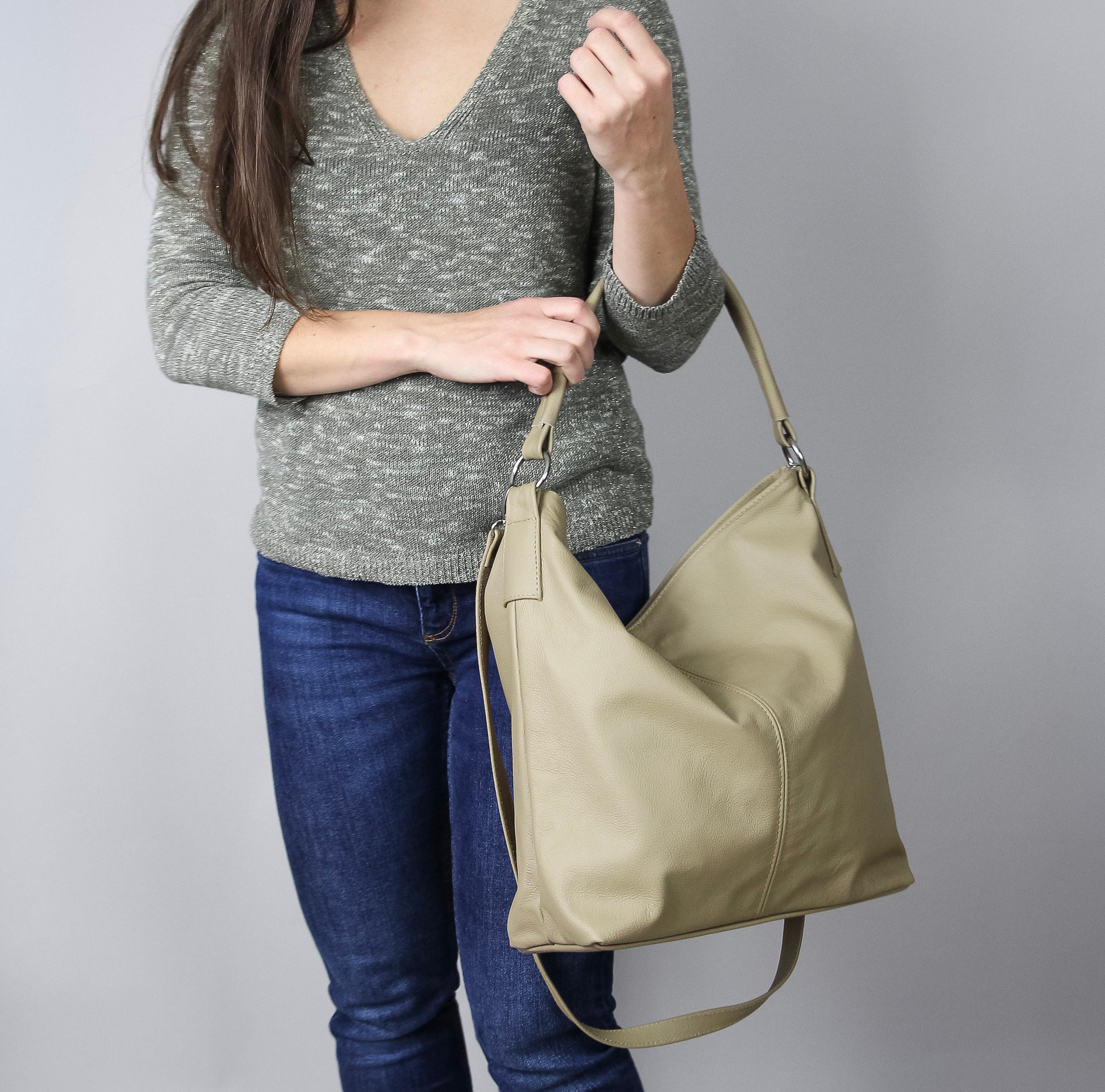 LEATHER Hobo BAG Everyday Shoulder Bag Crossbody Bag Laptop - Etsy