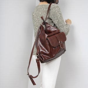 LEATHER BACKPACK PURSE Multi Way Rucksack Convertible Tote Bag ...