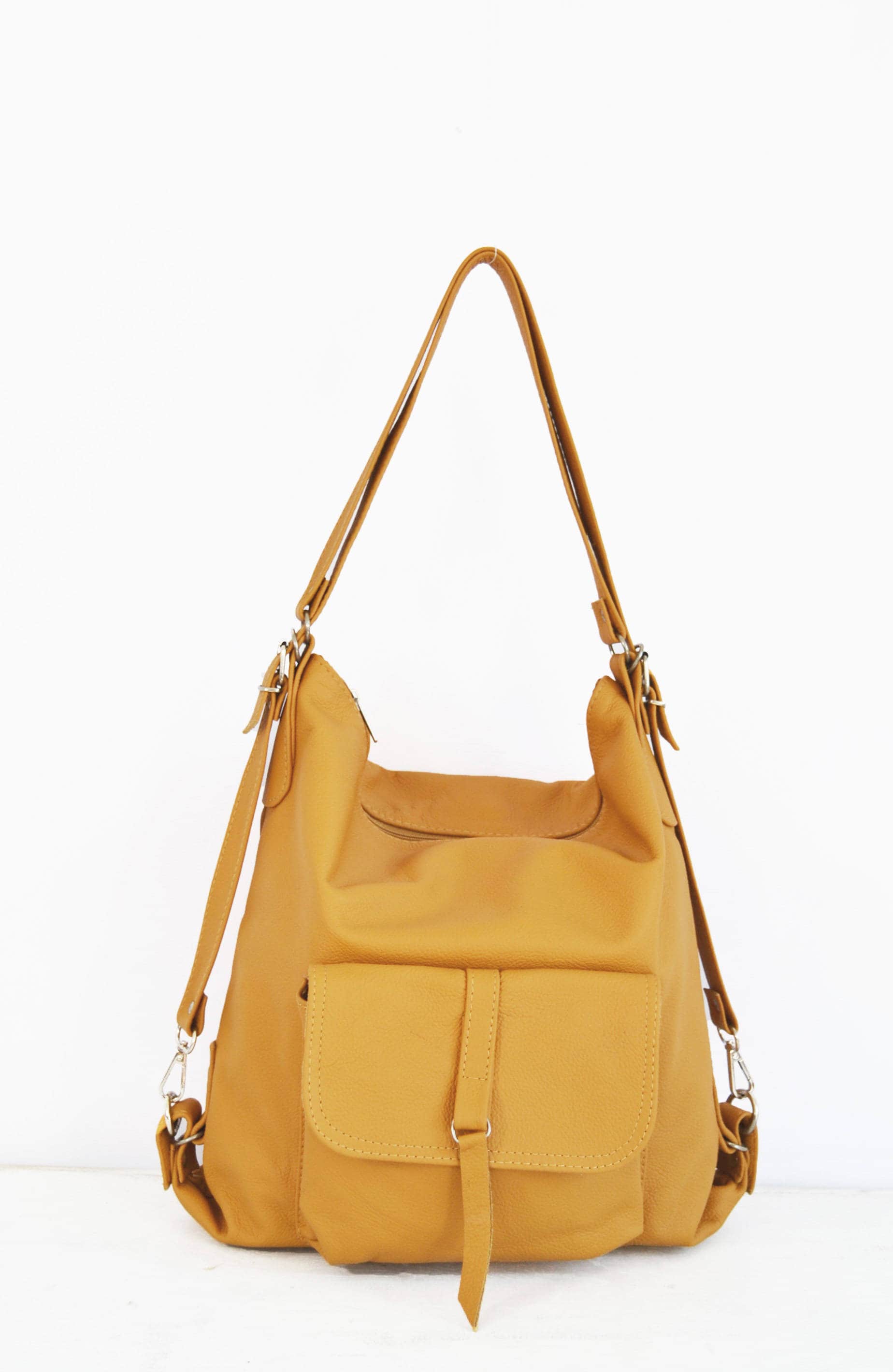 LEATHER BACKPACK PURSE Multi Way Rucksack Convertible Tote Bag | Etsy