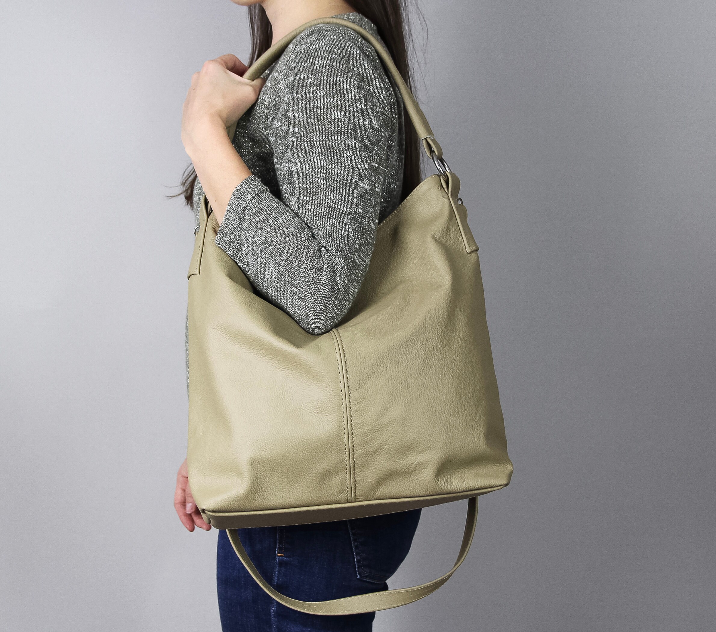 LEATHER Hobo BAG Everyday Shoulder Bag Crossbody Bag Laptop - Etsy