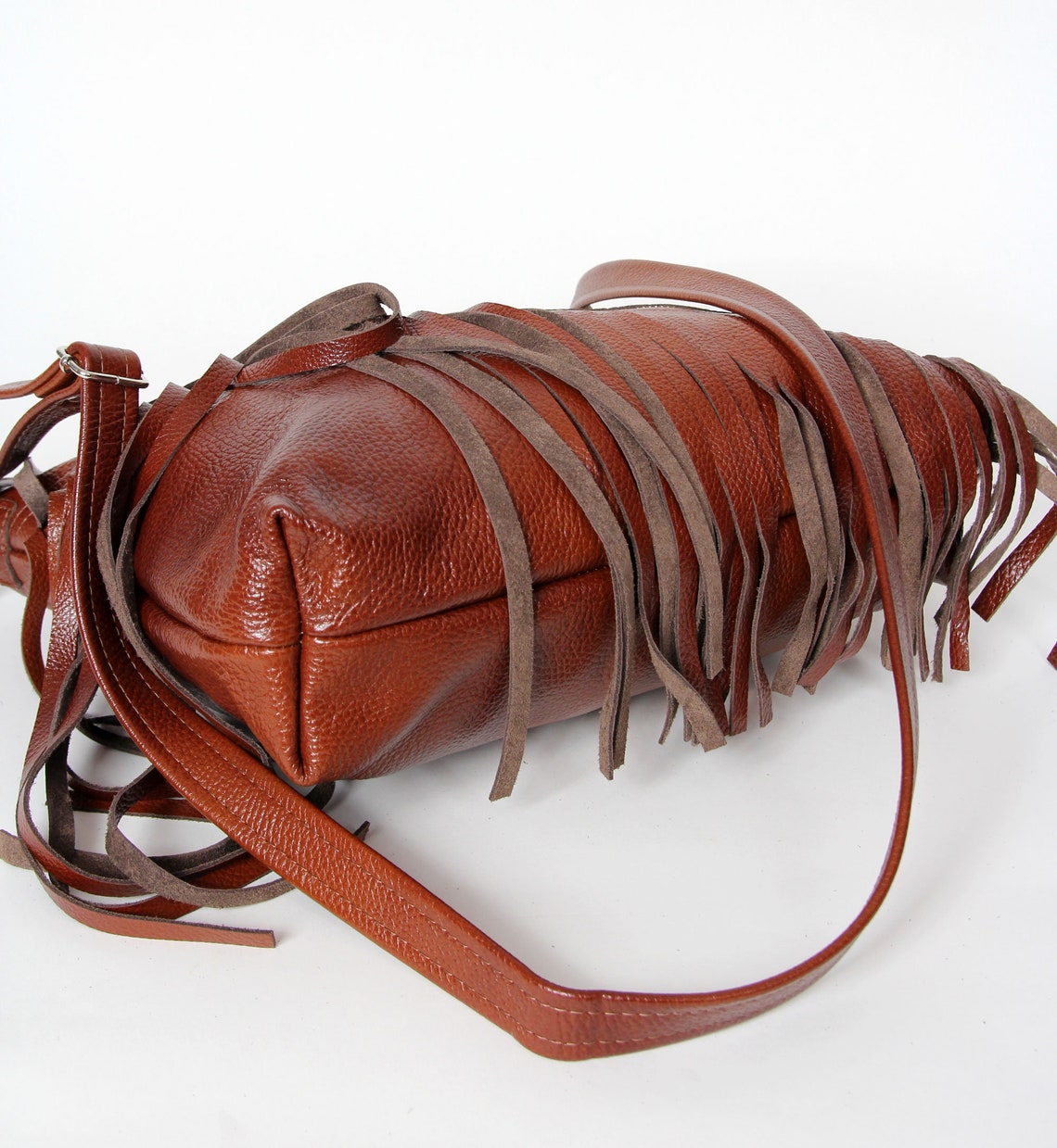 Western Bag Fringe Rustic Bag Leather Purse COGNAC BROWN | Etsy