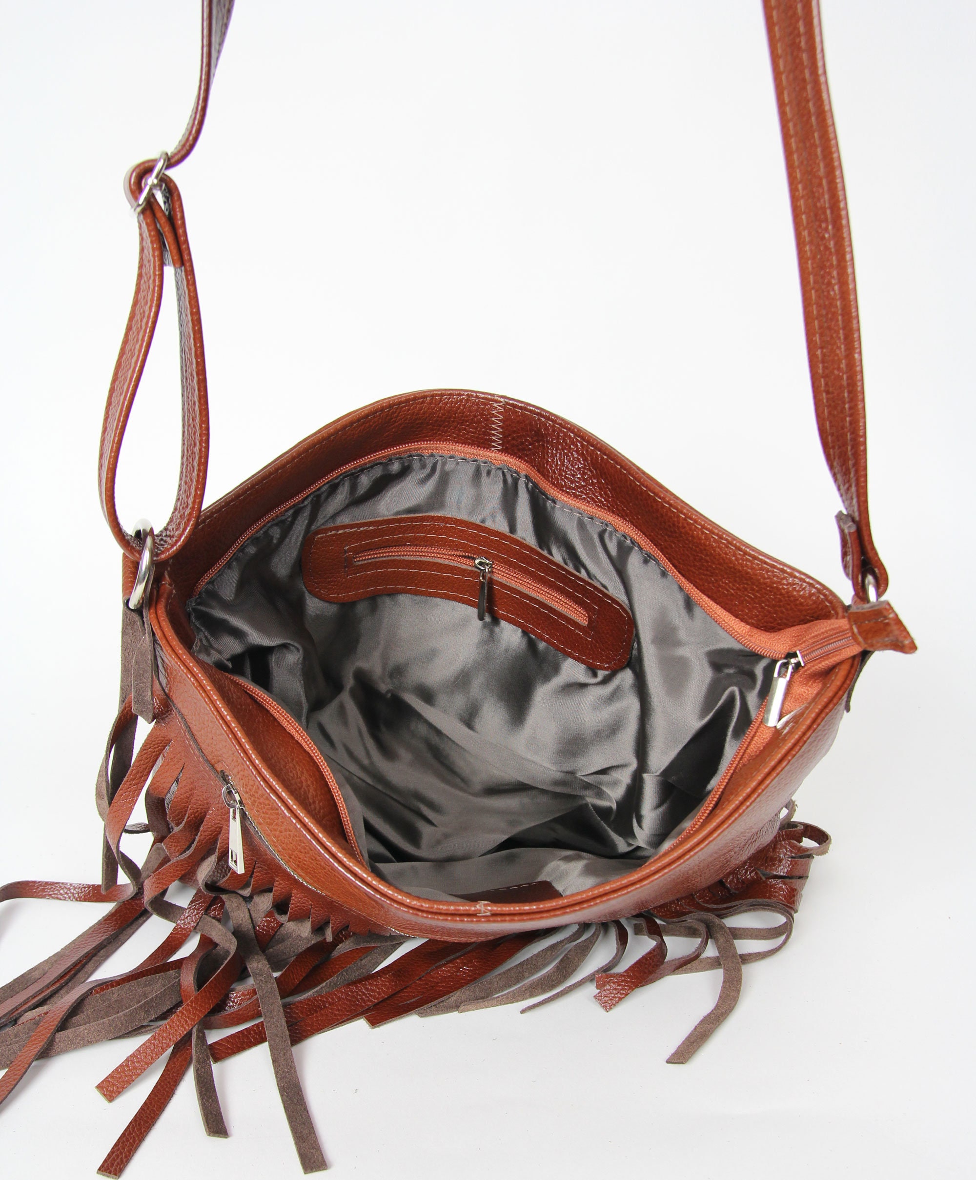 Western Bag Fringe Rustic Bag Leather Purse COGNAC BROWN - Etsy