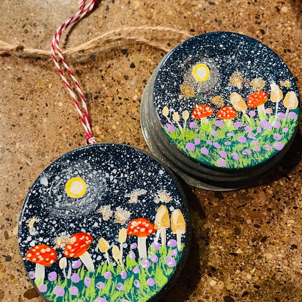 Mason Jar Lid Ornaments - Etsy