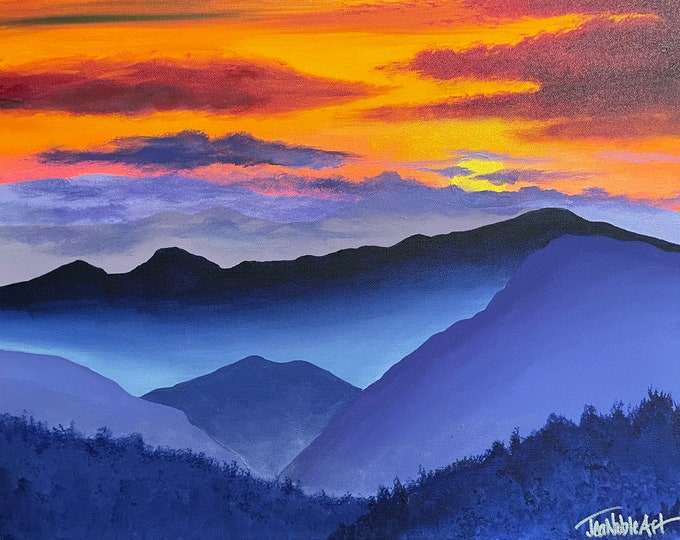 Sunset Through the Trees at Blueridge Mountains Standard Postcard ...