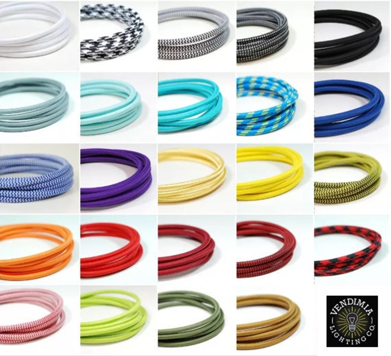 FABRIC LIGHTING CABLE Italian Fabric Flex 3 Core - Etsy UK