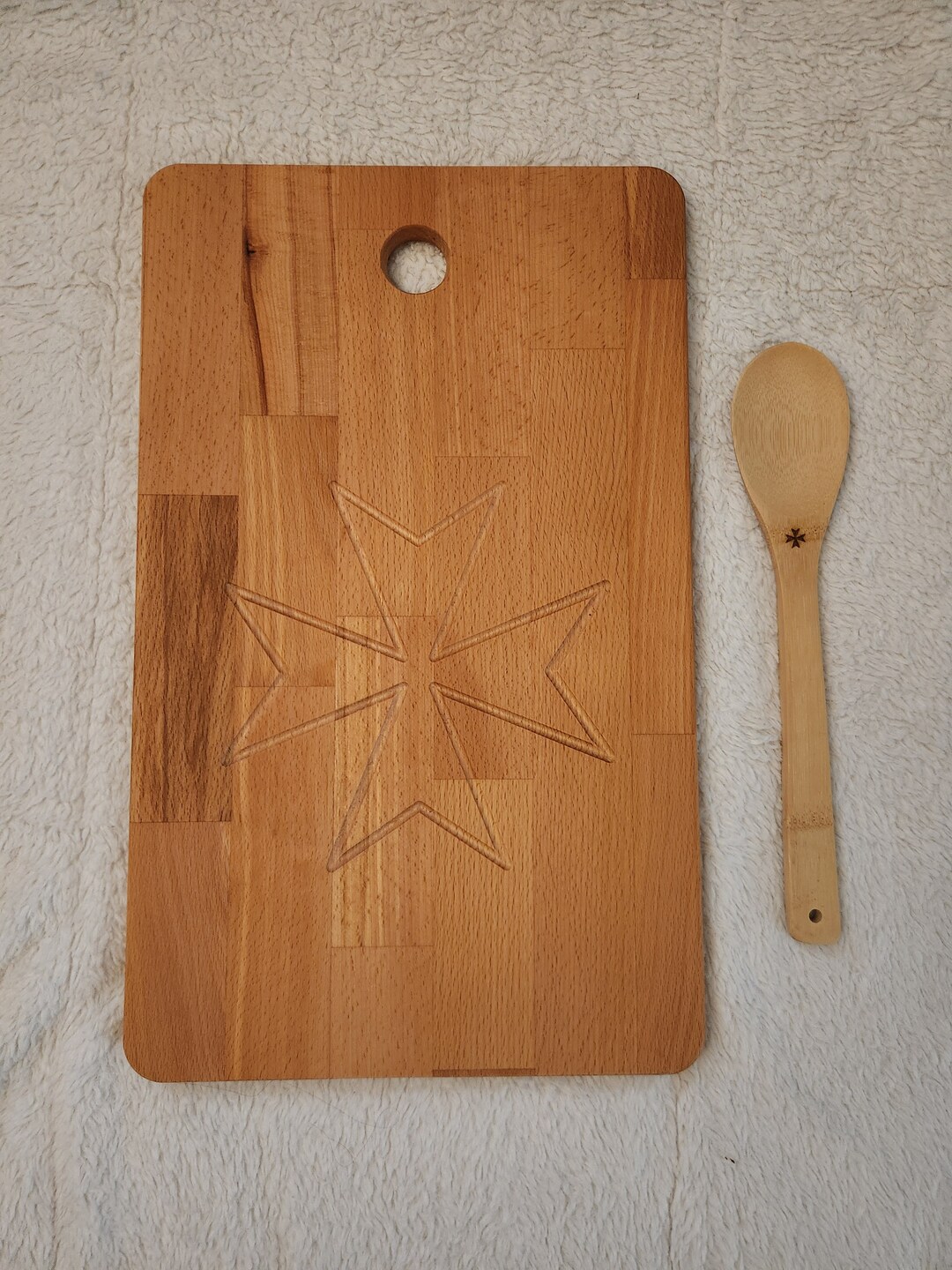 Maltese Cross Cutting Board and Spoon Gift Set - Etsy