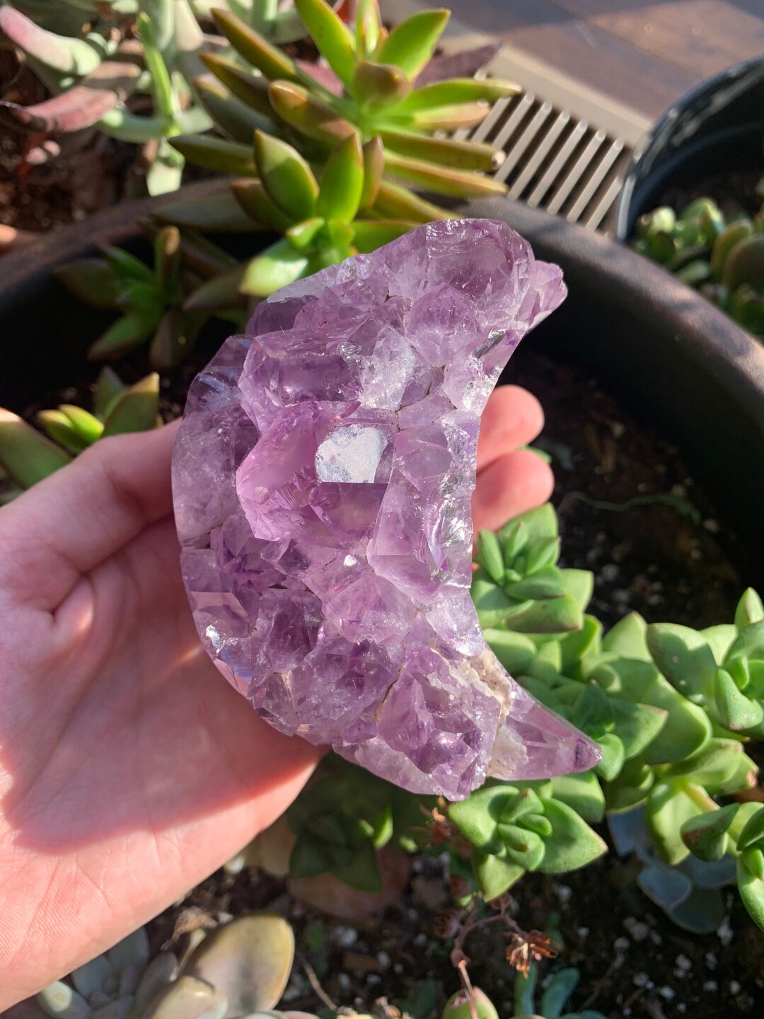 Polished Amethyst Crescent Moon - Etsy