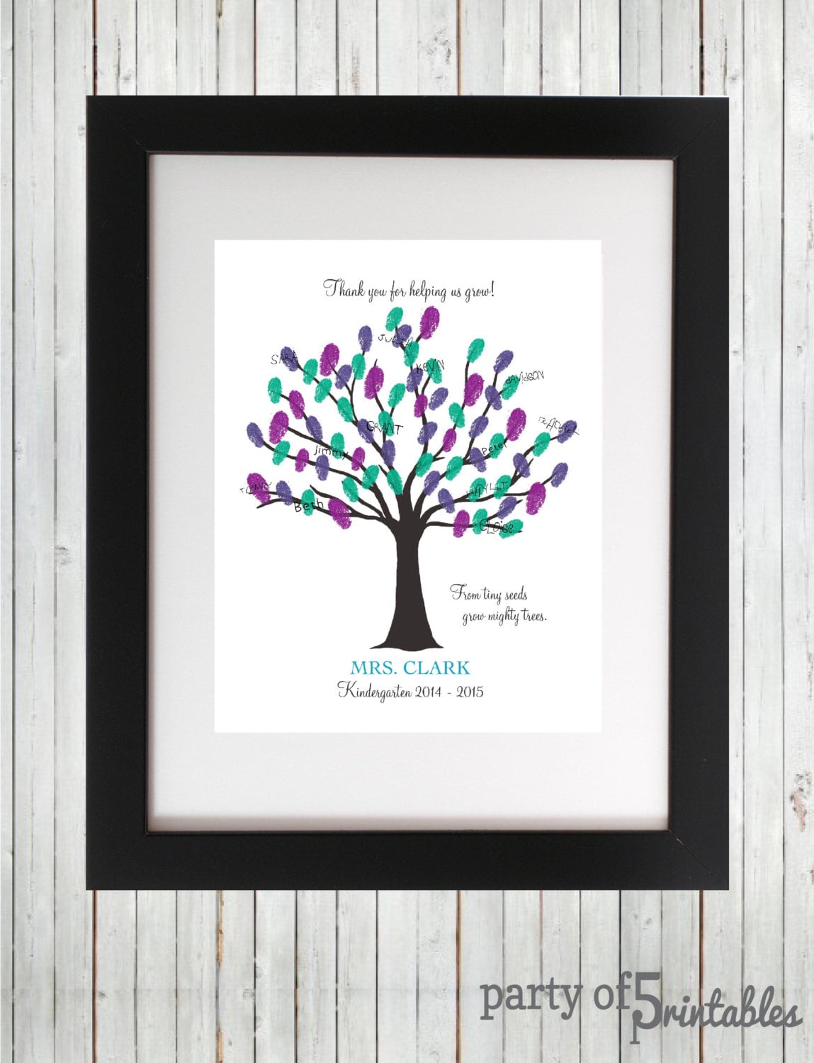 Custom Teacher Gift Teacher Fingerprint Tree Teacher - Etsy