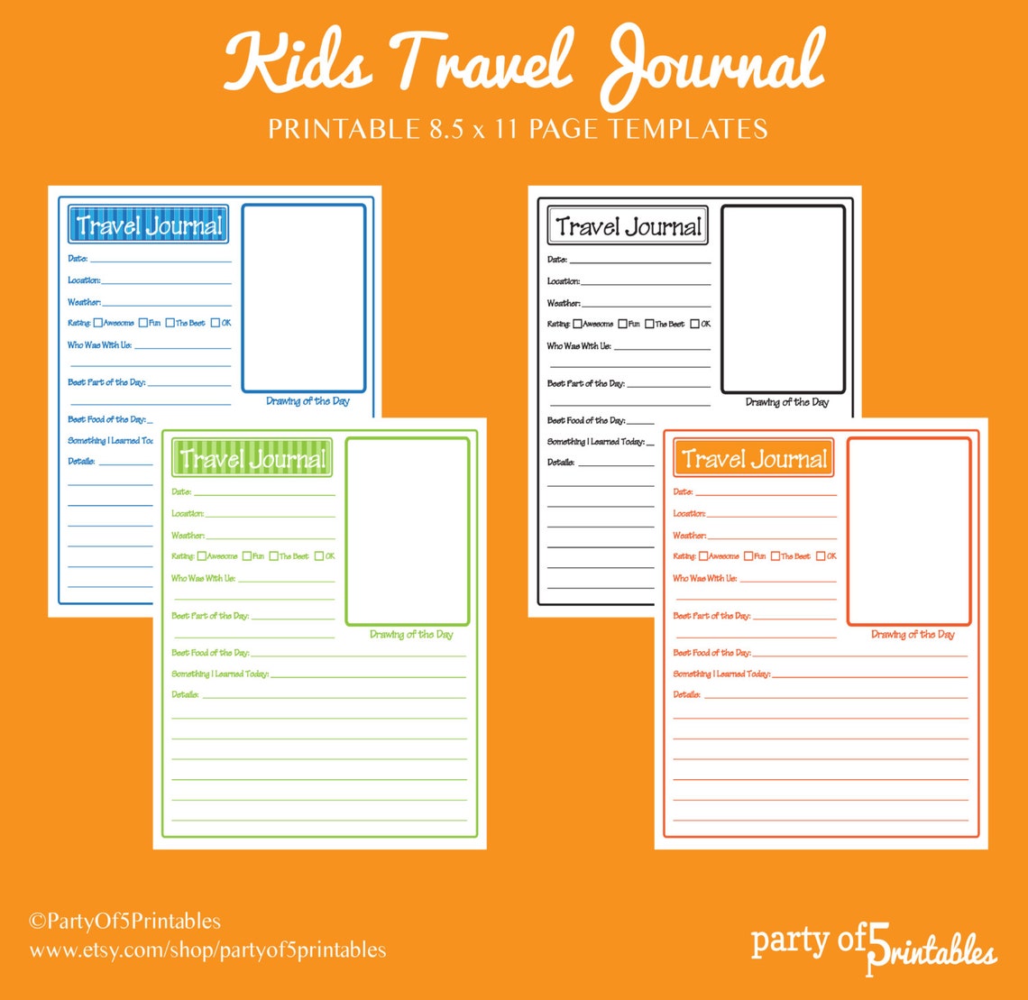 Kids travel journal printable - czbool