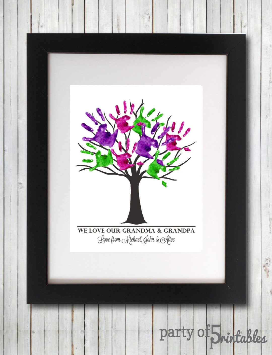 Personalized Grandparent Gift, Grandchildren Names Gift, Handprints ...