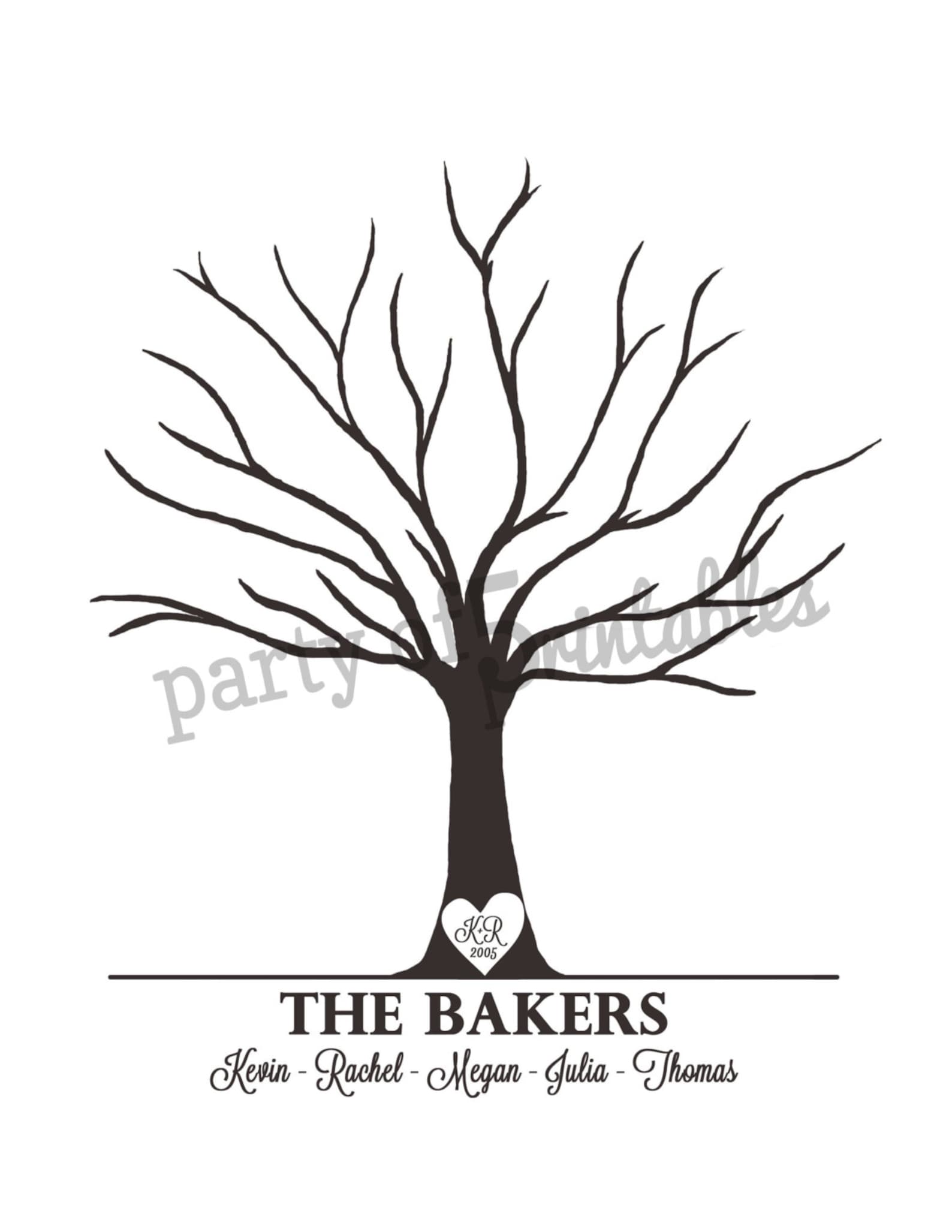 Family Names Handprint Tree Personalized Wall Art Family - Etsy
