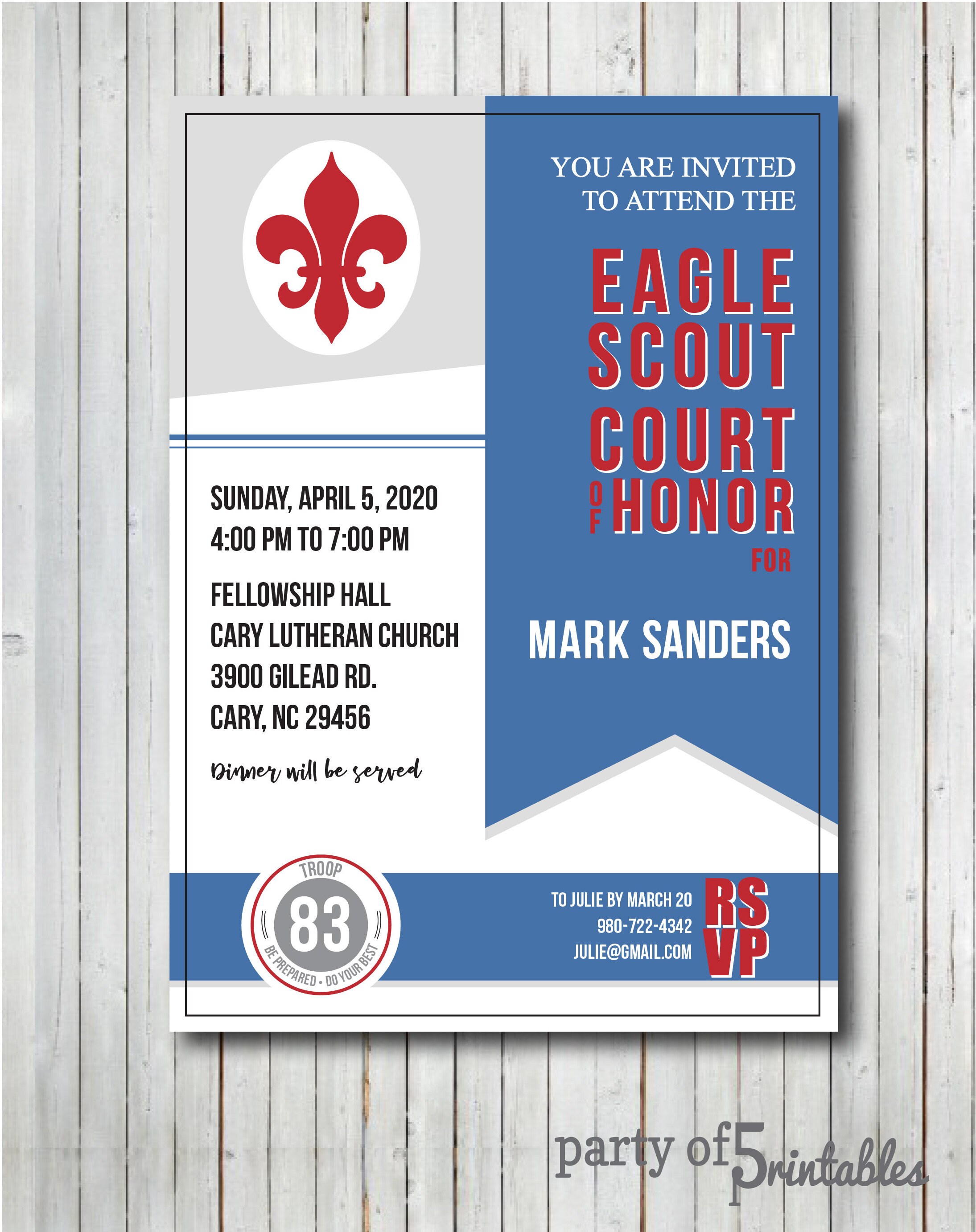 Printable Eagle Scout Invitations