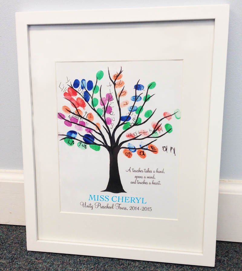 Teachers Gift Fingerprint Tree A Teacher Takes a Hand Quote | Etsy