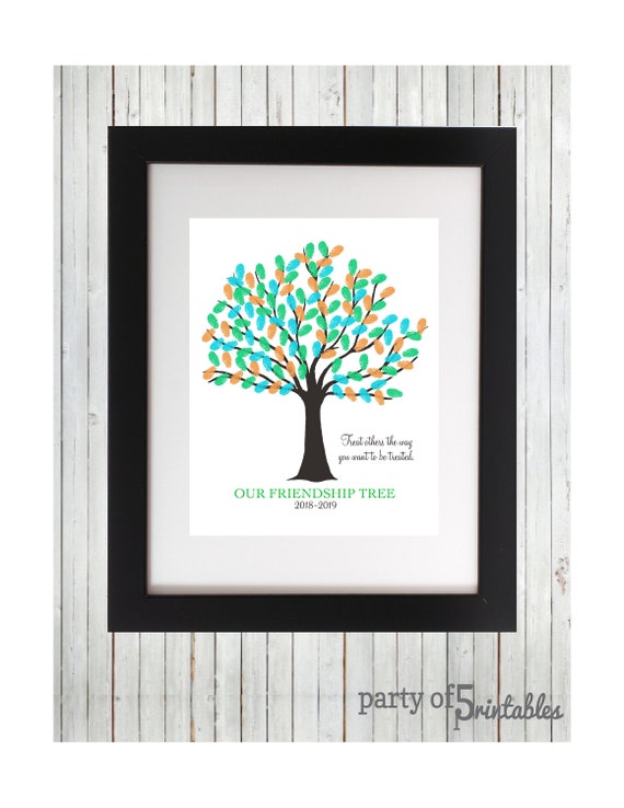 Friendship Tree 2022-2023 Class Fingerprint Tree Students - Etsy