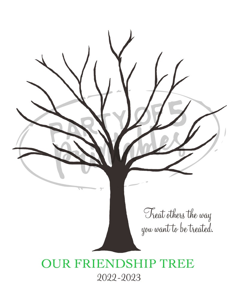 Friendship Tree 2022-2023 Class Fingerprint Tree Students - Etsy