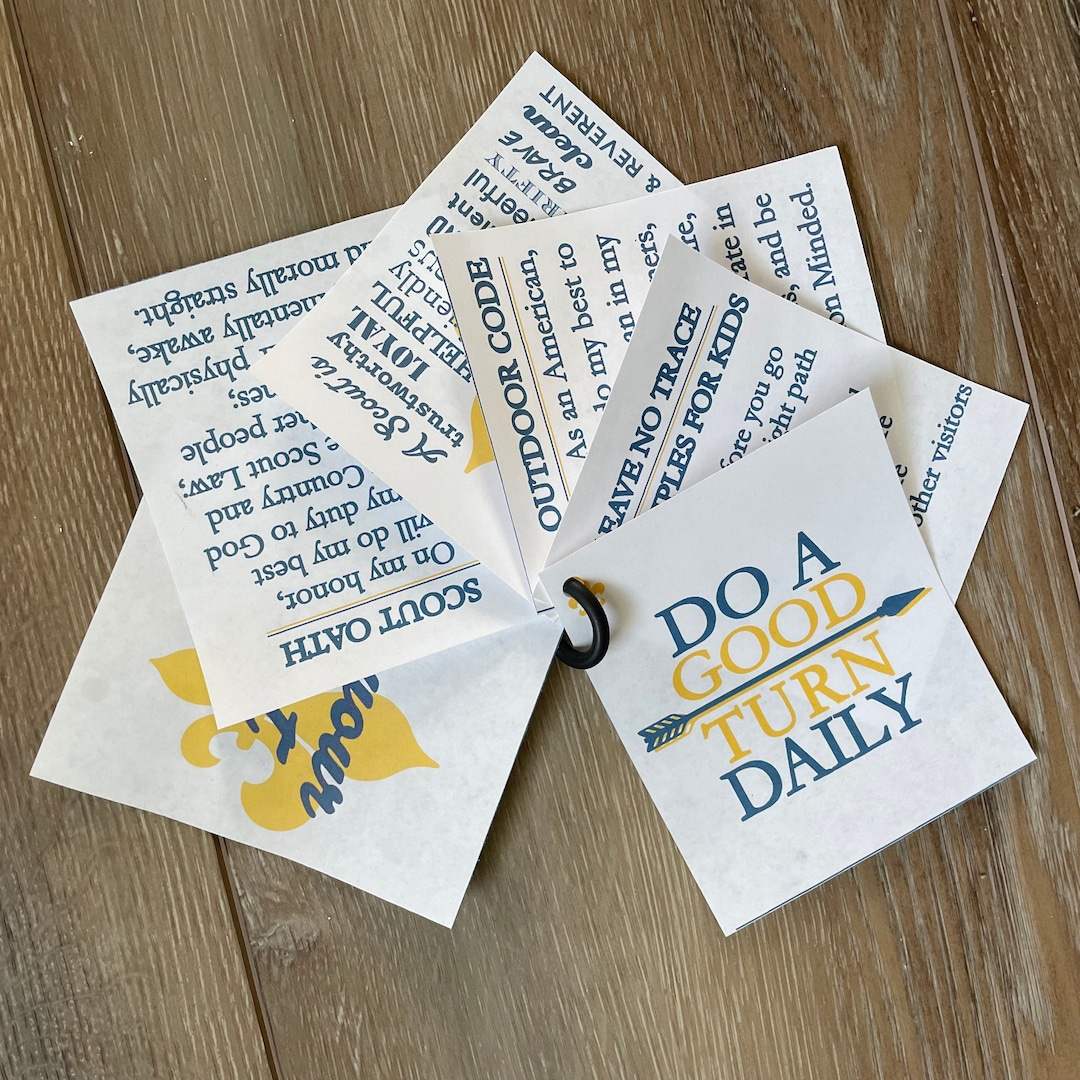 Scout Memory Cards Scout Motto / Law Cards Scout Flash - Etsy