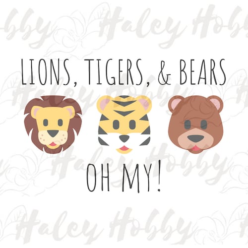 Lions Tigers and Bears Oh My Zoo Kids Shirt PNG Heat Press - Etsy