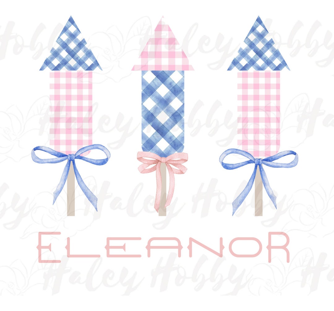 Fourth 4th of July Monogram Fireworks Preppy Pink Girl Shirt Design ...