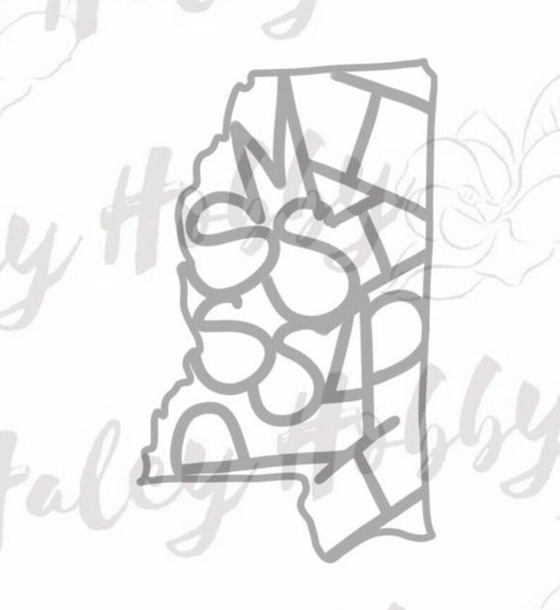 Mississippi MS Letter State Southern SVG DXF Cut File - Etsy