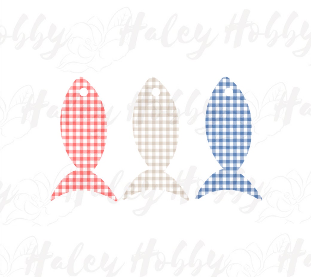 Red White Blue Gingham Fish Fourth of July Shirt Design PNG | Etsy