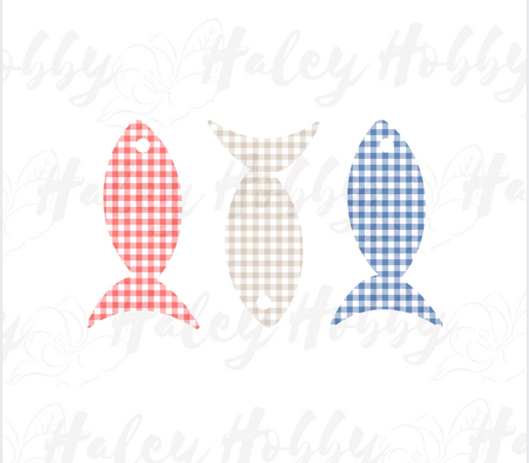Red White Blue Gingham Fish Fourth of July Shirt Design PNG | Etsy