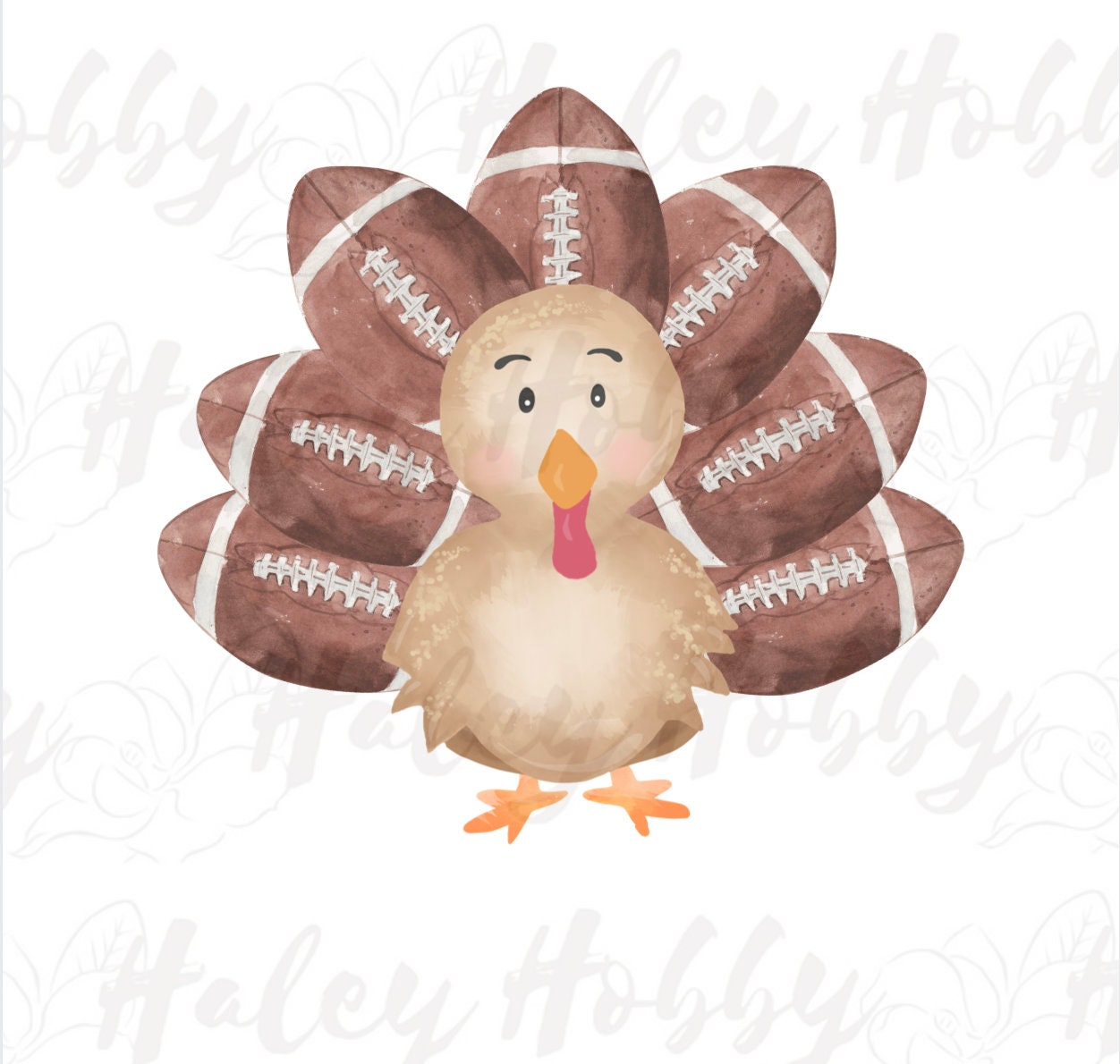 Fall Thanksgiving Turkey Football Boy Girl Monogram Name - Etsy