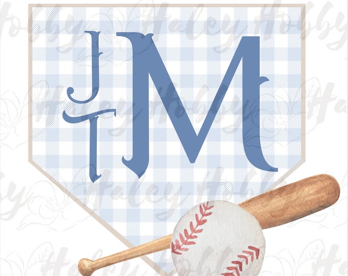 Baseball Monogram Boys T-shirt Design Watercolor Shirt PNG, Heat Press ...