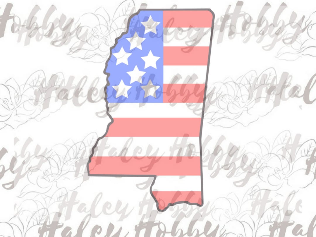 Mississippi Ms Usa Flag SVG DXF Silhouette Cut File PNG Waterslide - Etsy